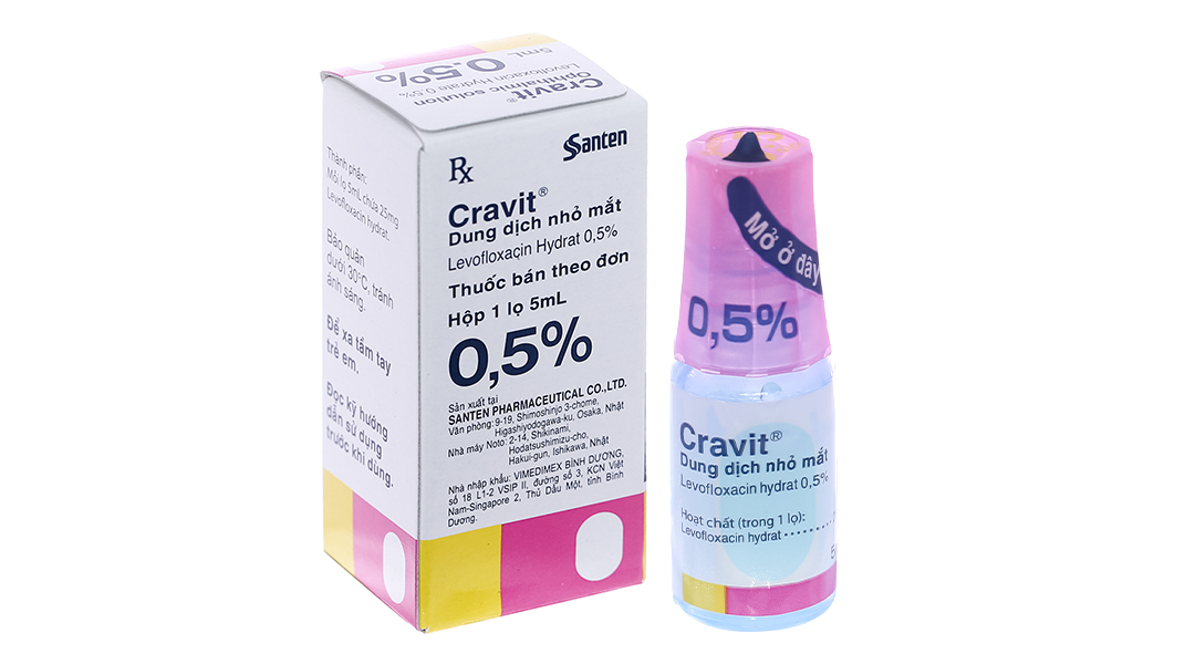 CRAVIT 0.5%- SANTEN- HỘP 1 LỌ 5ML - CÔNG TY ĐẠI DƯỢC THÀNH