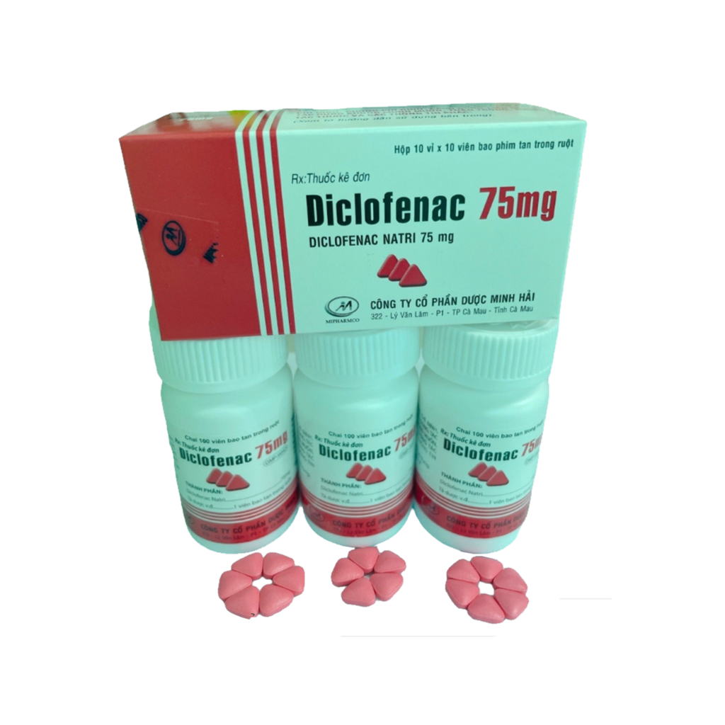 Diclofenac 75mg hộp 100 viên - Minh Hải - CÔNG TY ĐẠI DƯỢC THÀNH