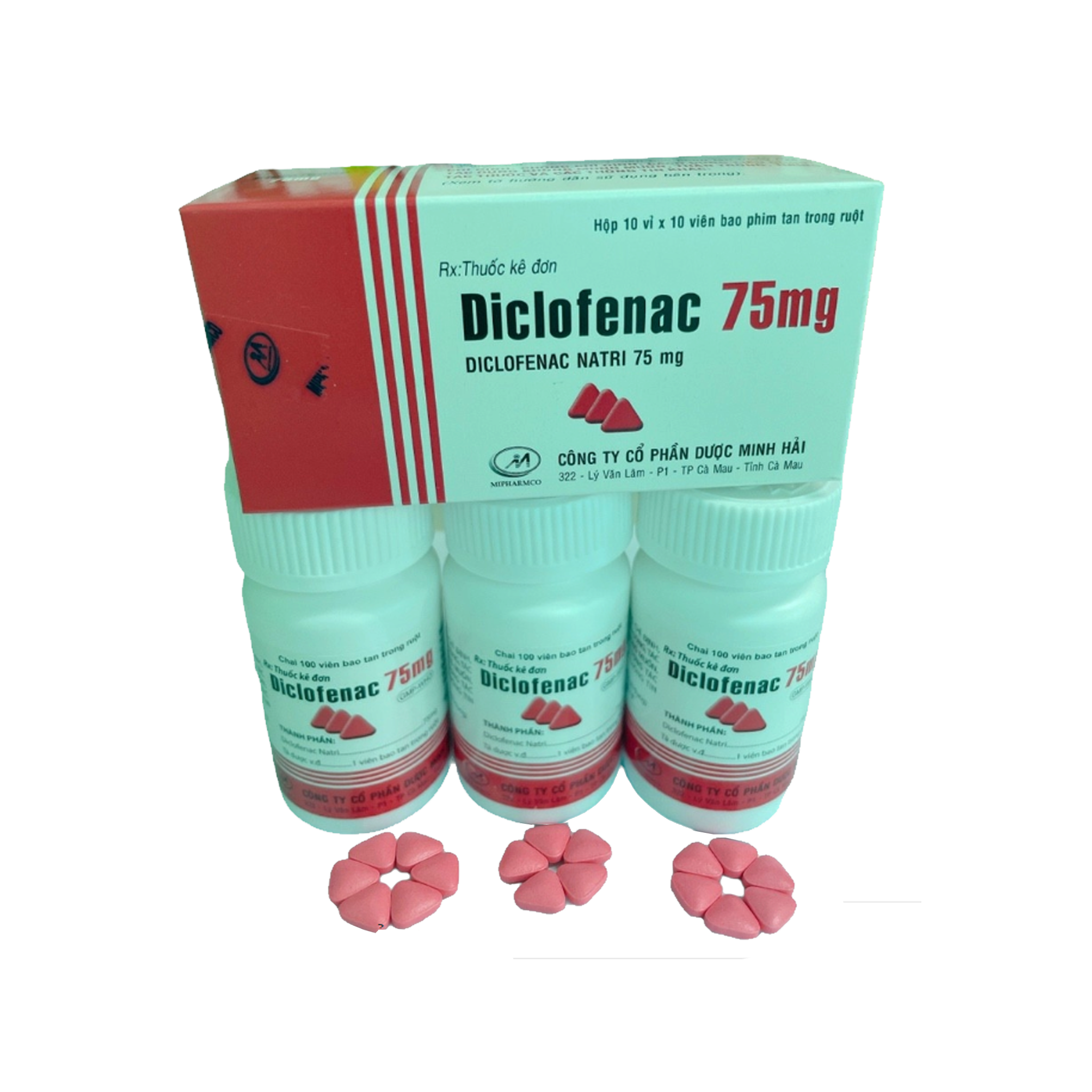 Diclofenac 75mg hộp 100 viên - Minh Hải - CÔNG TY ĐẠI DƯỢC THÀNH