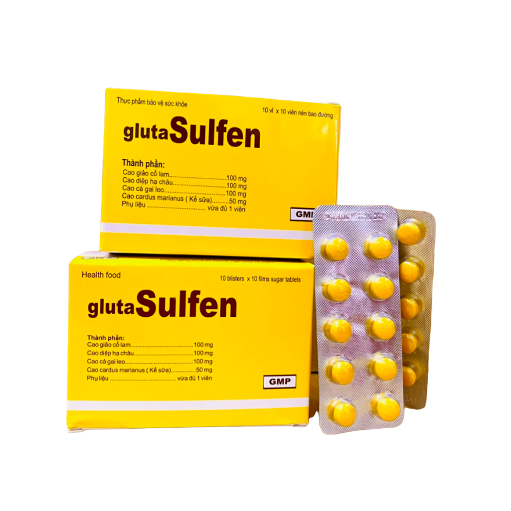 Gluta Sulfen Hộp 10 vỉ x 10 viên nén bao đường - CÔNG TY ĐẠI DƯỢC THÀNH