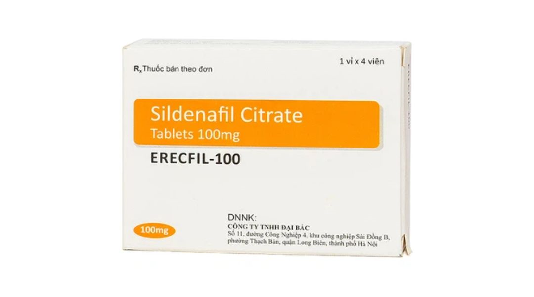ERECFIL 100MG- ẤN ĐỘ- HỘP VỈ 4 VIÊN - CÔNG TY ĐẠI DƯỢC THÀNH