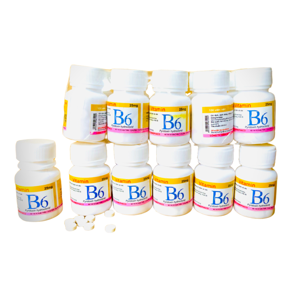 VITAMIN B6 -25MG - CHAI 100 VIÊN NÉN - CÔNG TY ĐẠI DƯỢC THÀNH