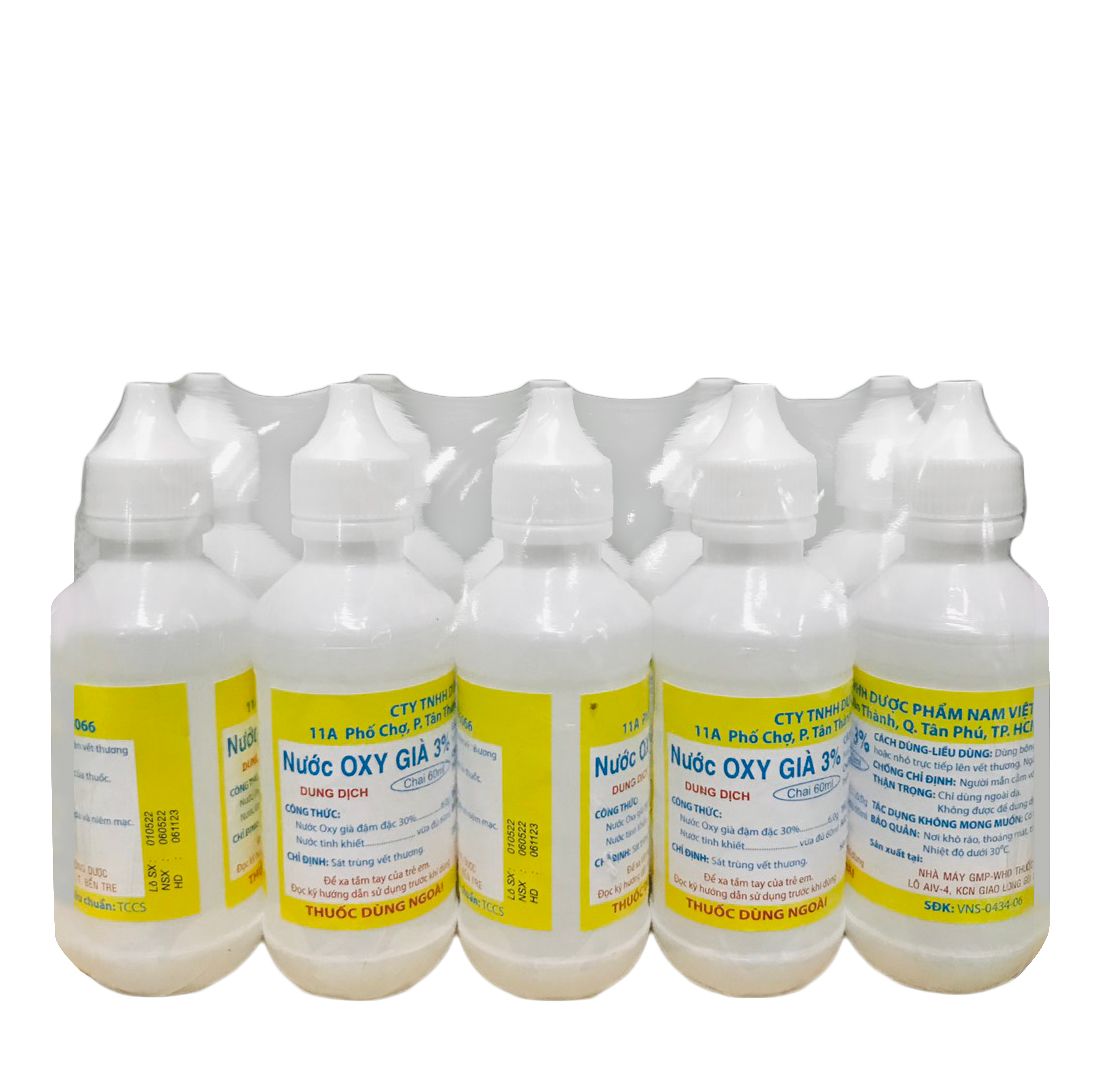 OXY GIÀ 3% NAM VIỆT CHAI 60ML ( LỐC 10 CHAI) - CÔNG TY ĐẠI DƯỢC THÀNH