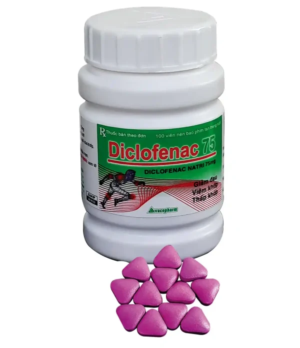 DICLOFENAC 75 (VACOPHARM) LỌ 100 VIÊN - CÔNG TY ĐẠI DƯỢC THÀNH